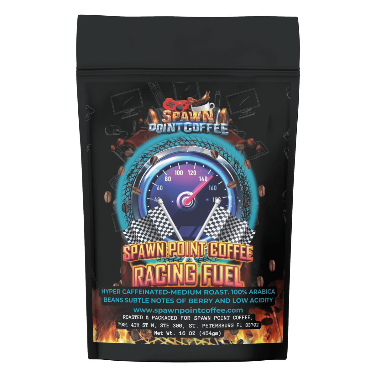 Racing Fuel, Hyper Caffeinated, Medium Roast Coffee Blend (Whole Bean) – Spawn Point Coffee