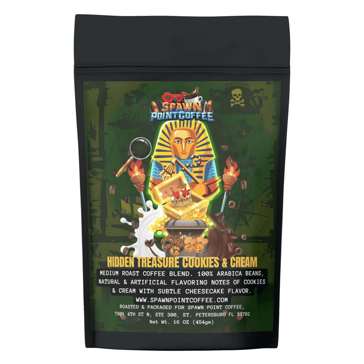 Hidden Treasure, Cookies & Cream, Medium Roast Flavored Coffee (Whole ...